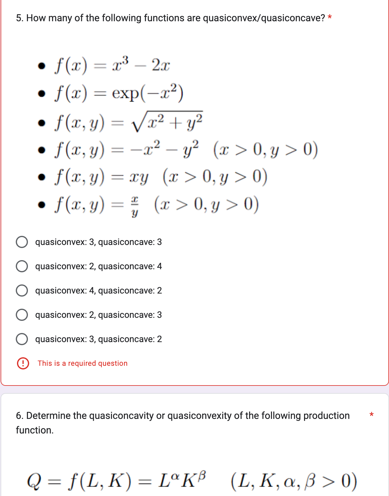 Solved Quasiconvex Quasiconcave Neither quasiconvex nor | Chegg.com
