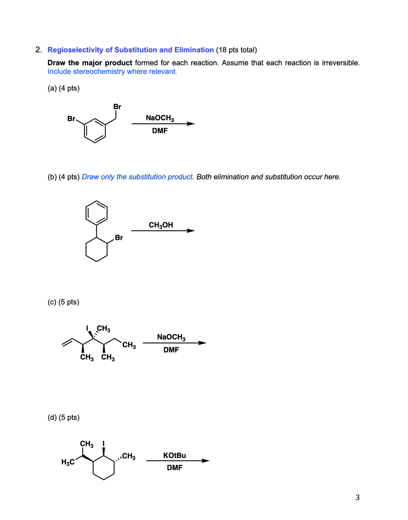 Solved Regioselectivity of Substitution and Elimination (18 | Chegg.com