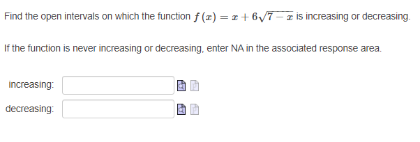 Solved Find the open intervals on which the function f (x) = | Chegg.com