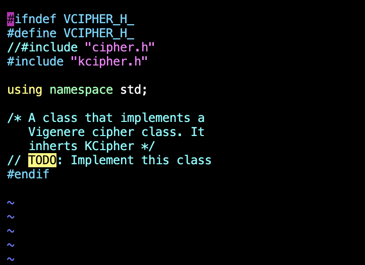 Solved Help create the vcipher.h and vcipher.cc files for | Chegg.com