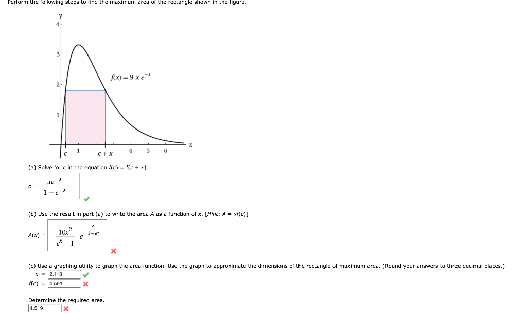 Solved Perform the following steps to find the maximum area | Chegg.com