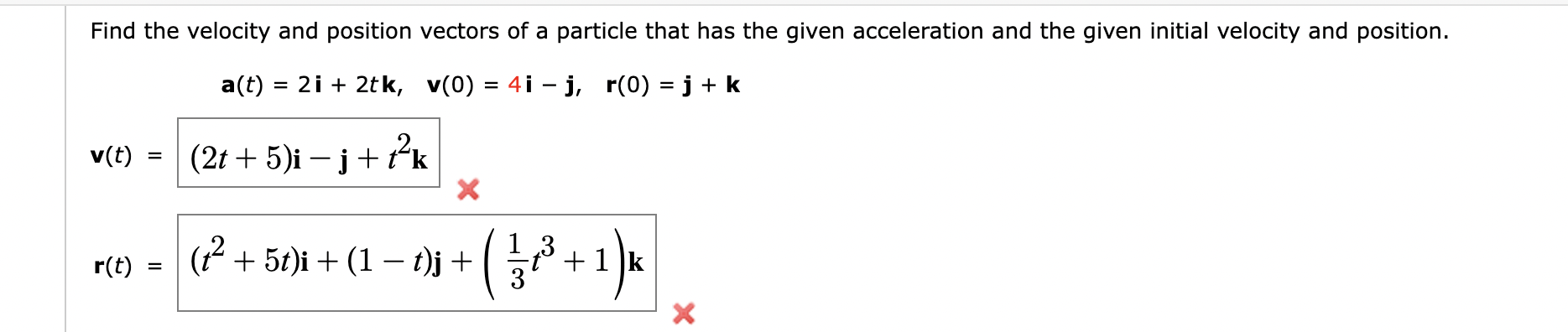 Solved Find the velocity and position vectors of a particle | Chegg.com