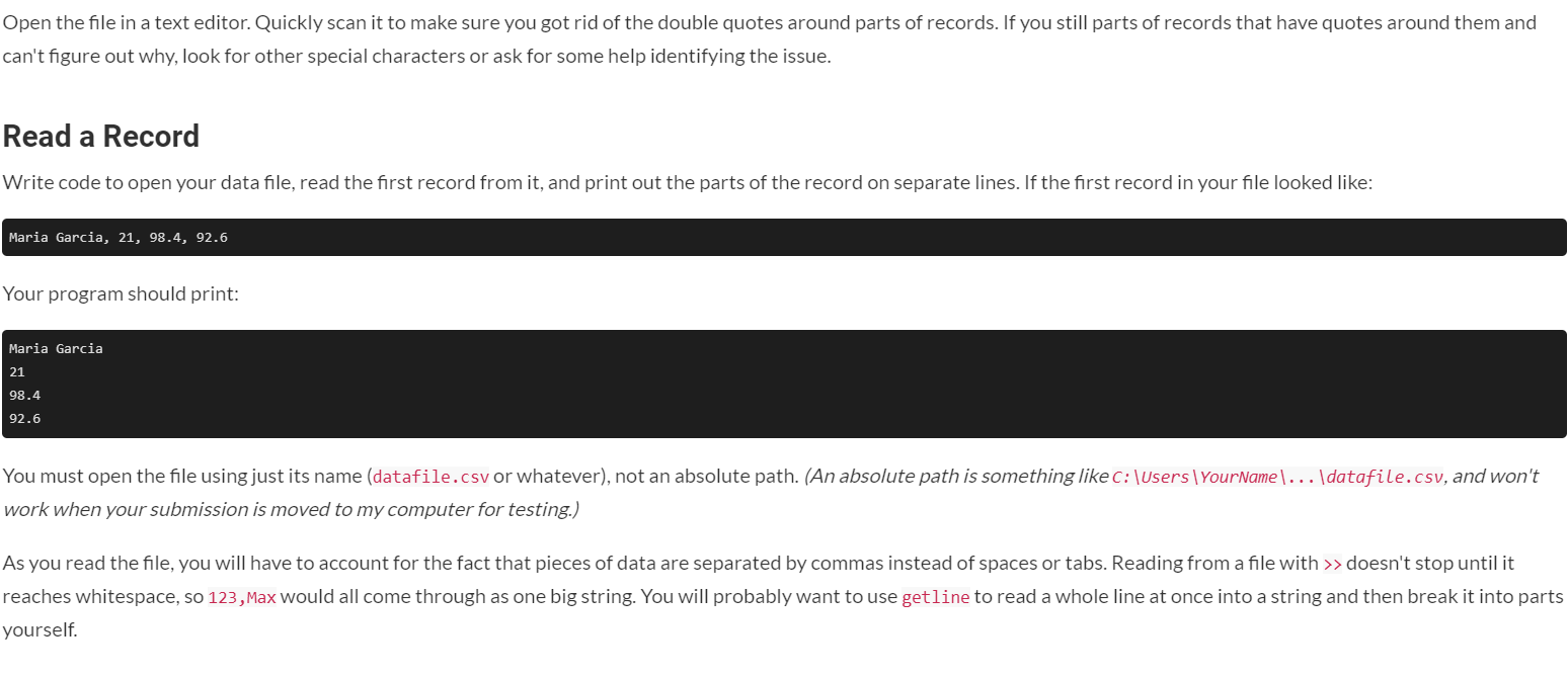 Solved Data Cleanup .csv files have some formatting quirks | Chegg.com