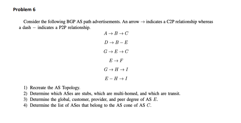 Solved Consider the following BGP AS path advertisements. An | Chegg.com