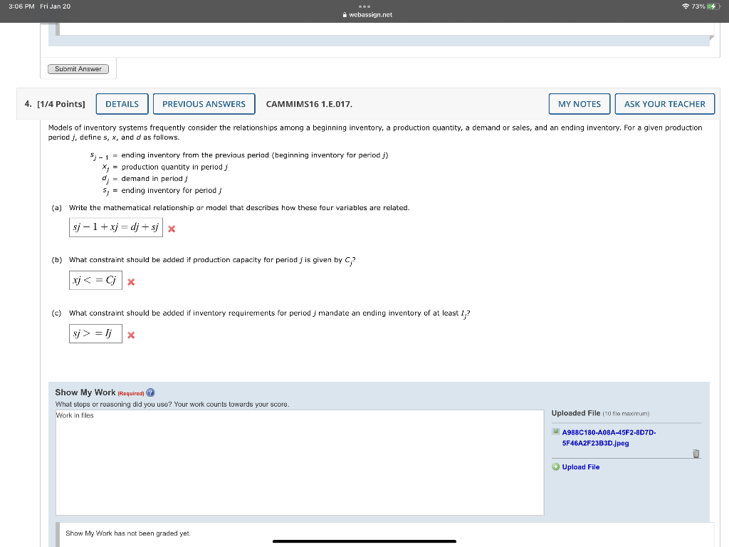 Solved /4 Points] CAMMIMS16 1.E.017. Models of inventory | Chegg.com
