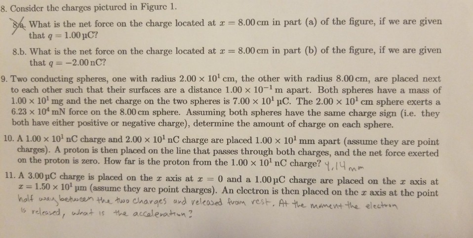Solved 8. Consider the charges pictured in Figurc 1. What is | Chegg.com Solved 8. Consider the charges pictured in Figurc 1. What is | Chegg.com