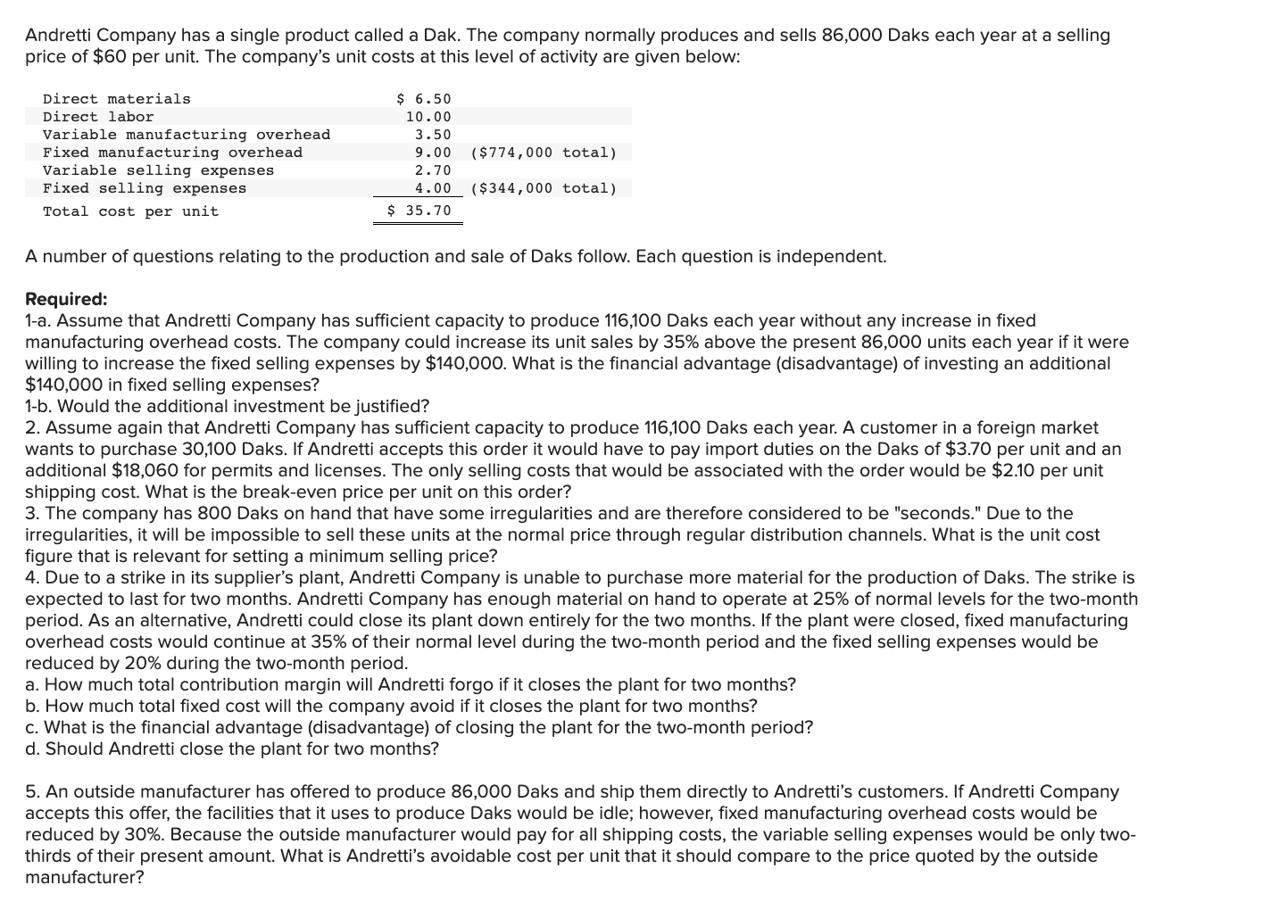 Solved Assume again that Andretti Company has sufficient | Chegg.com