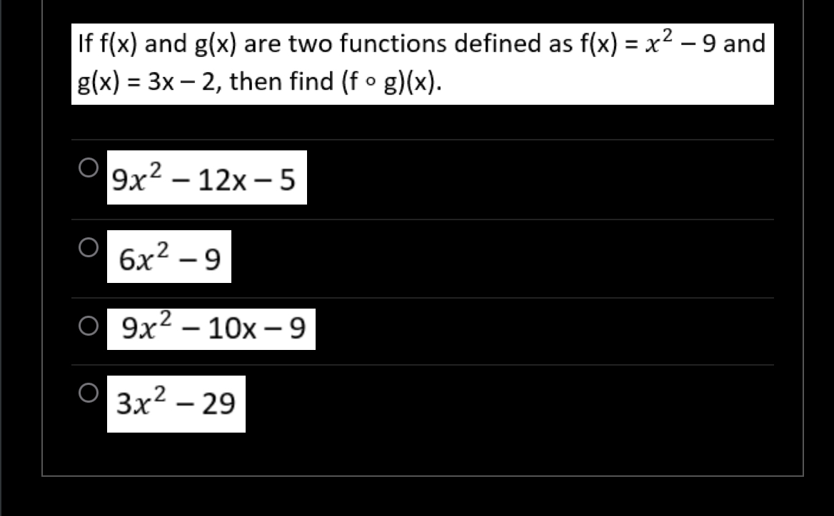 Solved If f(x) and g(x) are two functions defined as f(x) = | Chegg.com