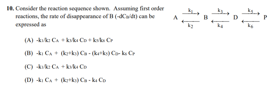 Solved k3 kg 10. Consider the reaction sequence shown. | Chegg.com