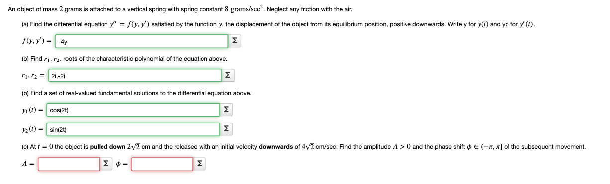 Solved An object of mass 2 grams is attached to a vertical | Chegg.com