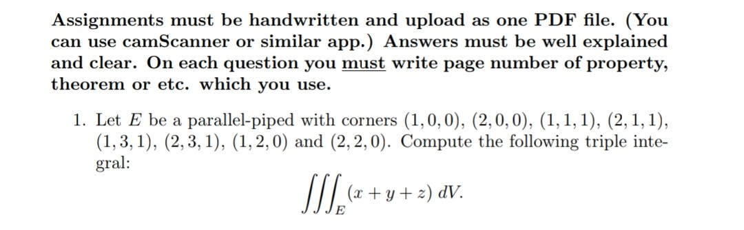 Solved Assignments must be handwritten and upload as one PDF | Chegg.com