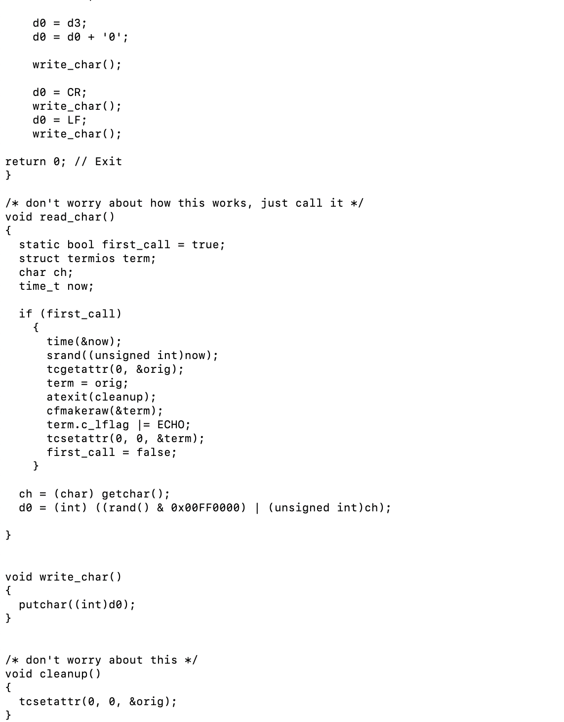Solved i have the code in c , have to transalet it to | Chegg.com
