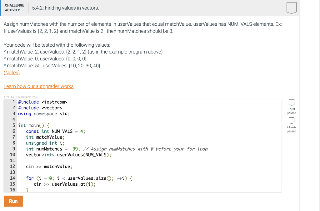 Solved Assign numMatches with the number of elements in | Chegg.com