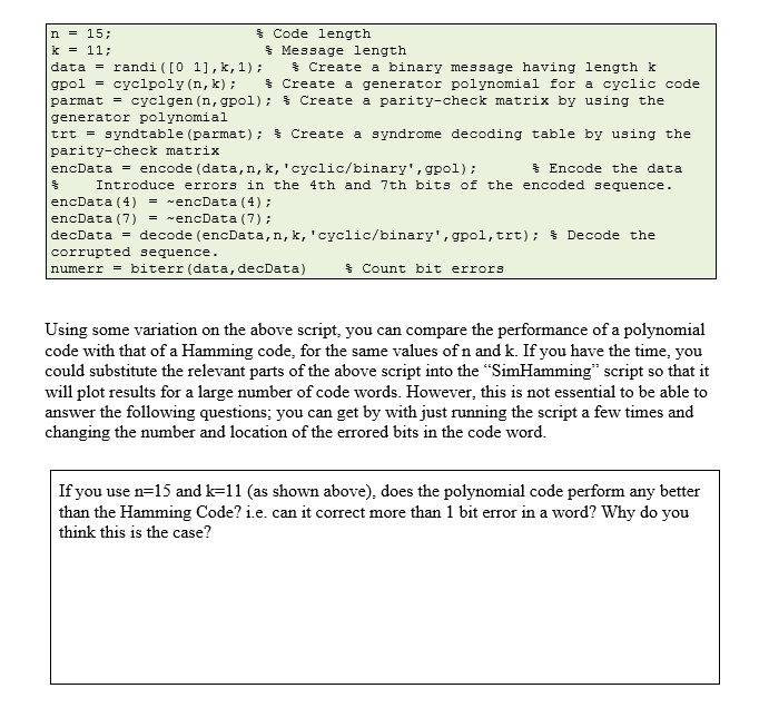 Solved 7. Polynomial Error Correcting codes In lectures and | Chegg.com