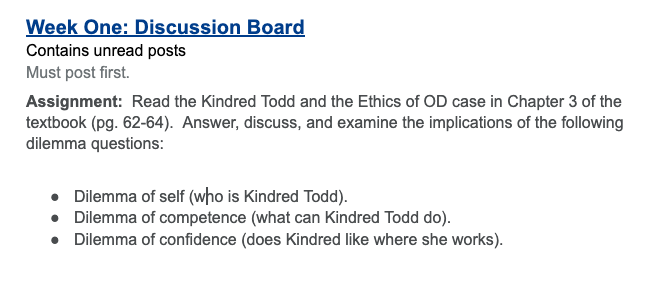 Solved Week One: Discussion Board Contains unread posts Must | Chegg.com Solved Week One: Discussion Board Contains unread posts Must | Chegg.com