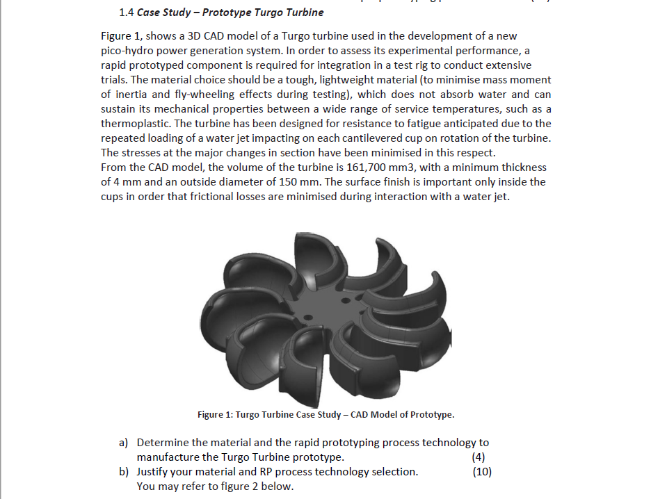 1.4 Case Study - Prototype Turgo Turbine Figure 1, | Chegg.com