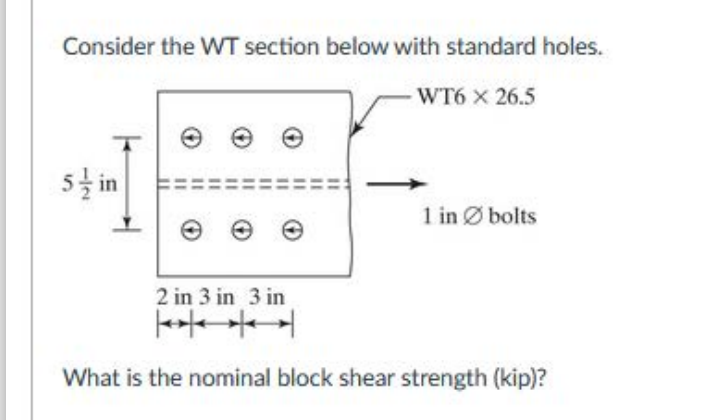 Solved Consider the WT section below with standard holes. | Chegg.com