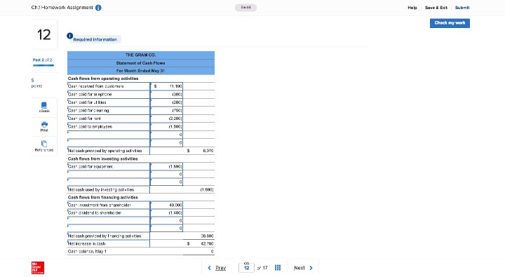 Solved Ch1 Homework Assignment Help Save & Exit Submit Check | Chegg.com