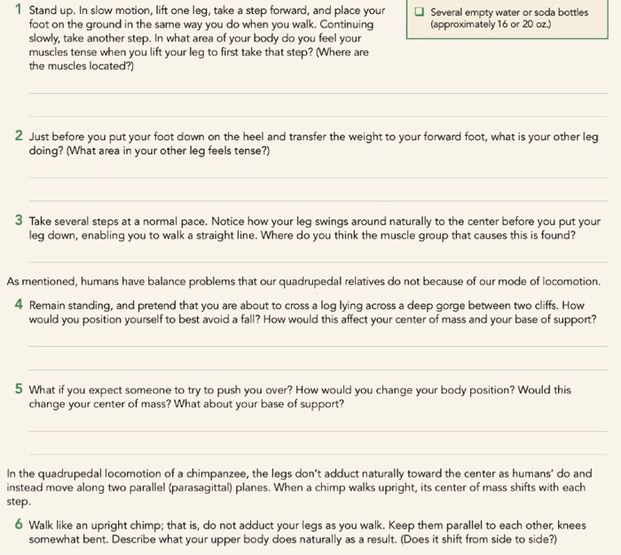 Solved 1 | Stand up. In slow motion, lift one leg, take a | Chegg.com