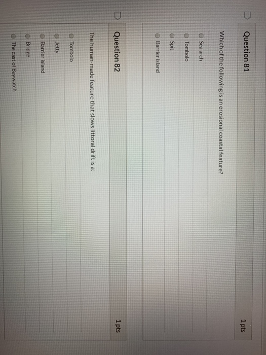 Solved Question 81 1 pts Which of the following is an | Chegg.com