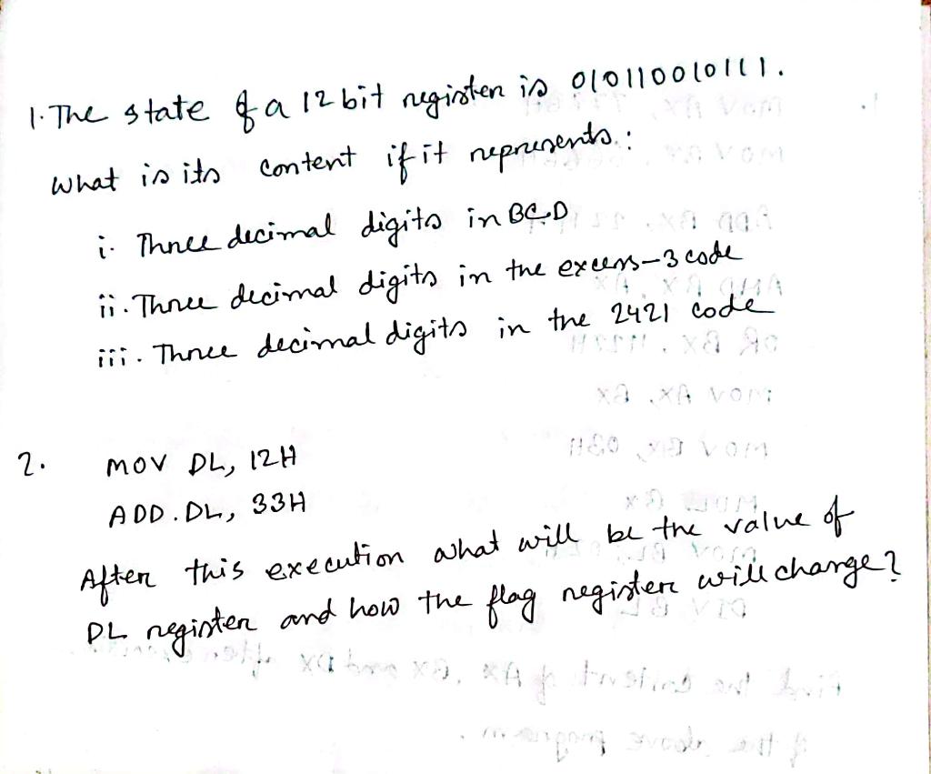 Solved 1. The state fa 12 bit register is 010110010111. What | Chegg.com