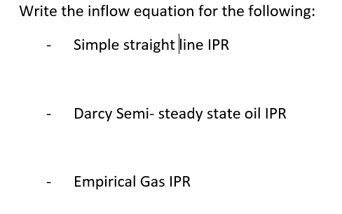 Solved Write the inflow equation for the following: Simple | Chegg.com