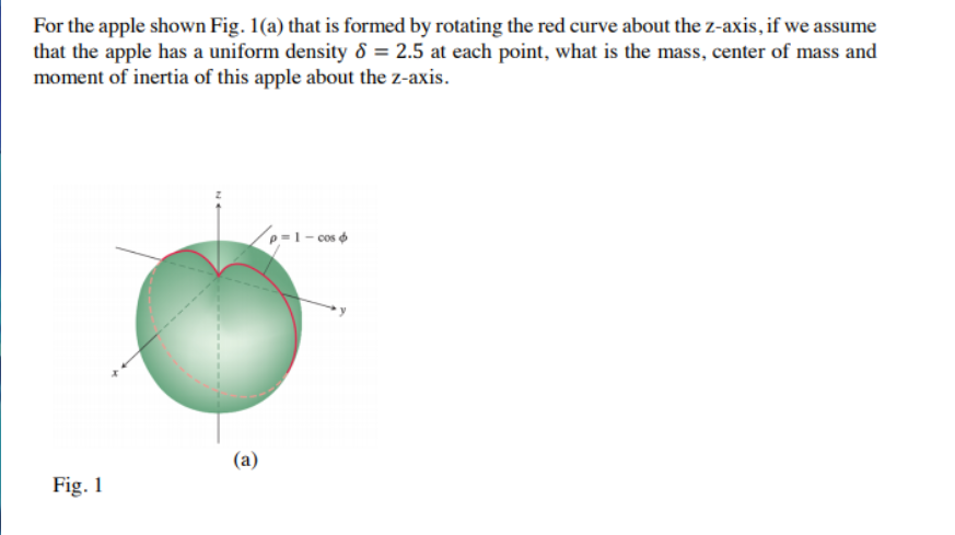 Solved For the apple shown Fig. 1(a) that is formed by | Chegg.com