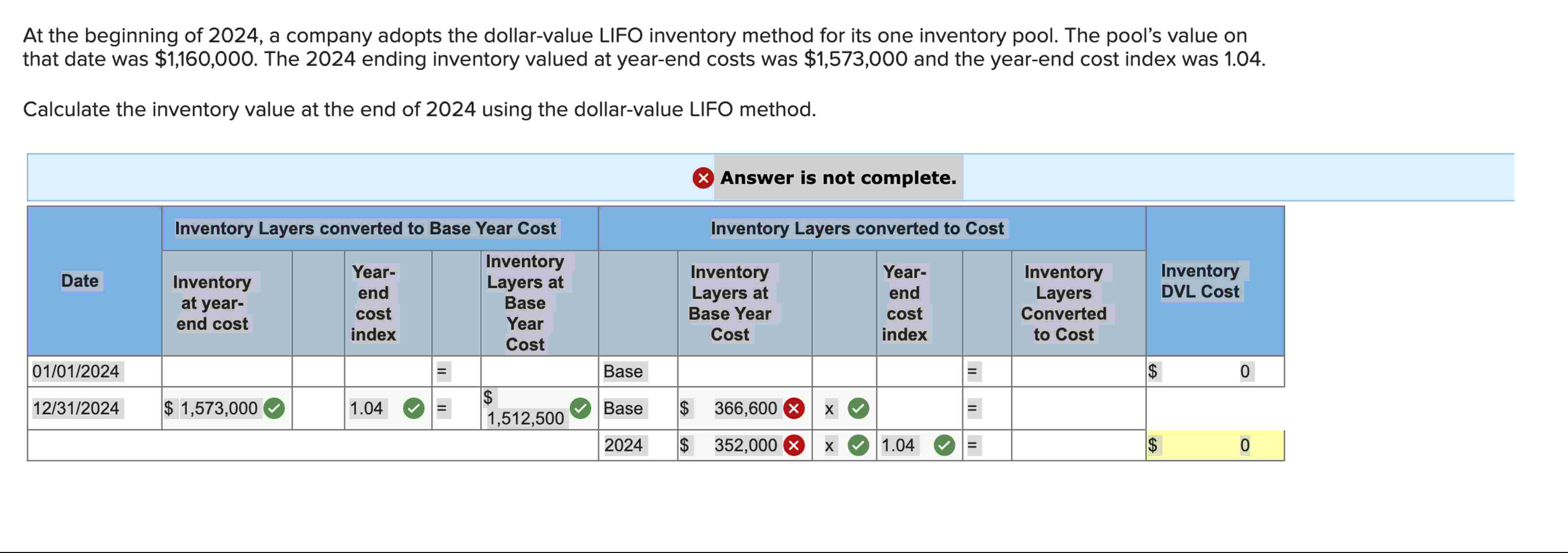 Solved At the beginning of 2024, ﻿a company adopts the | Chegg.com