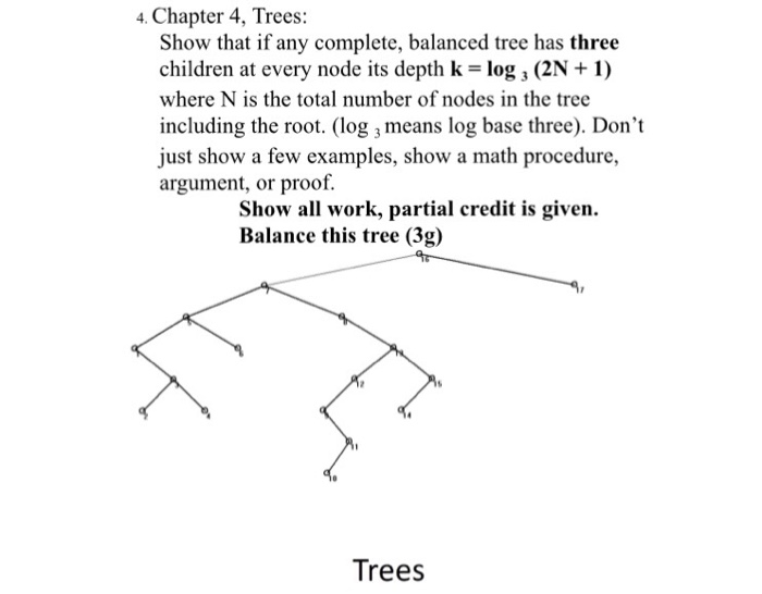 Solved 4 Chapter 4 Trees Show That If Any Complete 