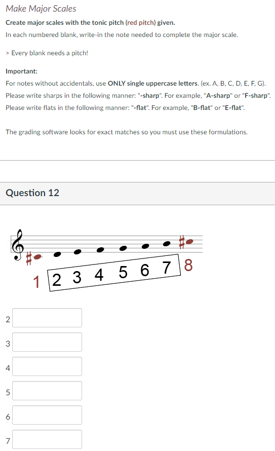 Make Major Scales Create major scales with the tonic | Chegg.com