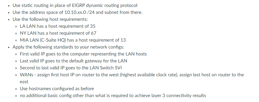 Solved - Use static routing in place of EIGRP dynamic | Chegg.com Solved - Use static routing in place of EIGRP dynamic | Chegg.com