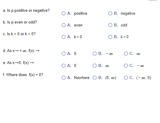 Solved Consider the graph of f(x) = kx^p , where p is an | Chegg.com