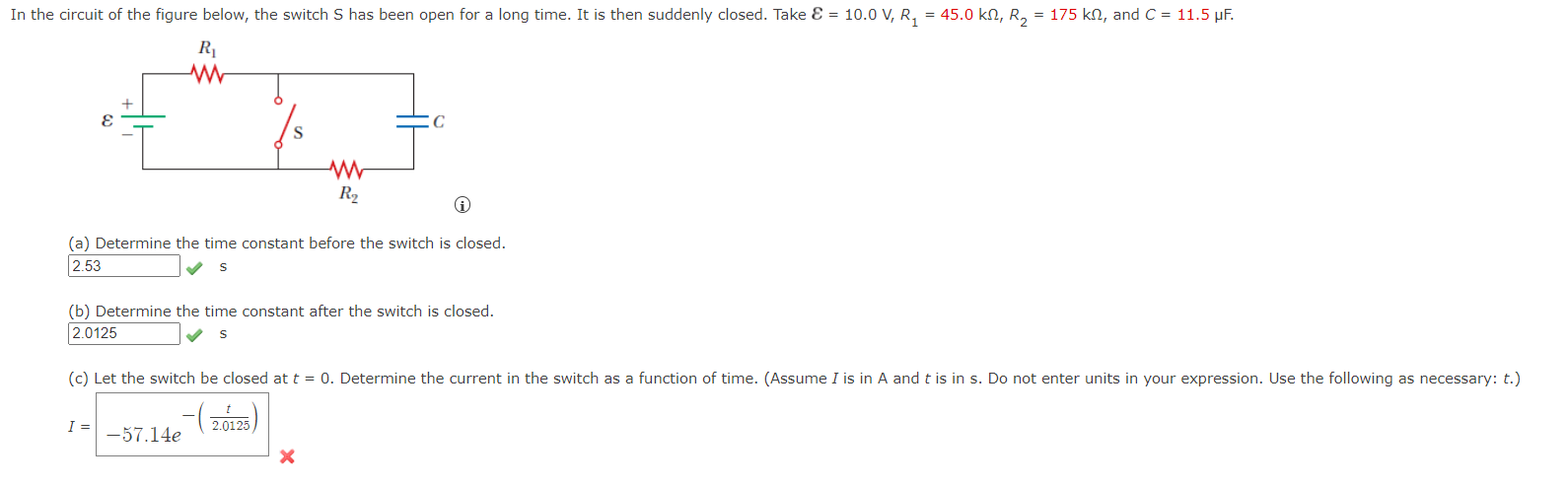 Solved In the circuit of the figure below, the switch S has | Chegg.com