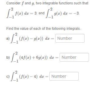Solved Consider f and g, two integrable functions such that | Chegg.com