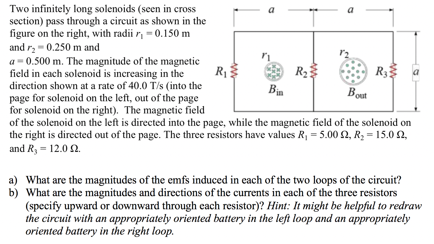 Solved 12 Two infinitely long solenoids (seen in cross a | Chegg.com