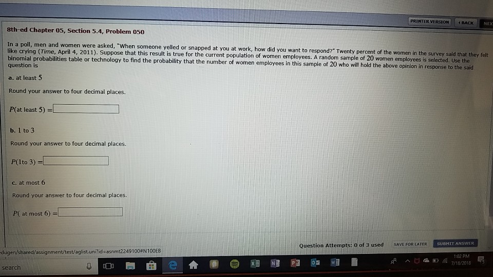 Solved PRINTER VERSION BACK NEX 8th-ed Chapter 05, Section | Chegg.com