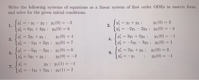 Solved solving homogeneous linear system using eigenvalue - | Chegg.com