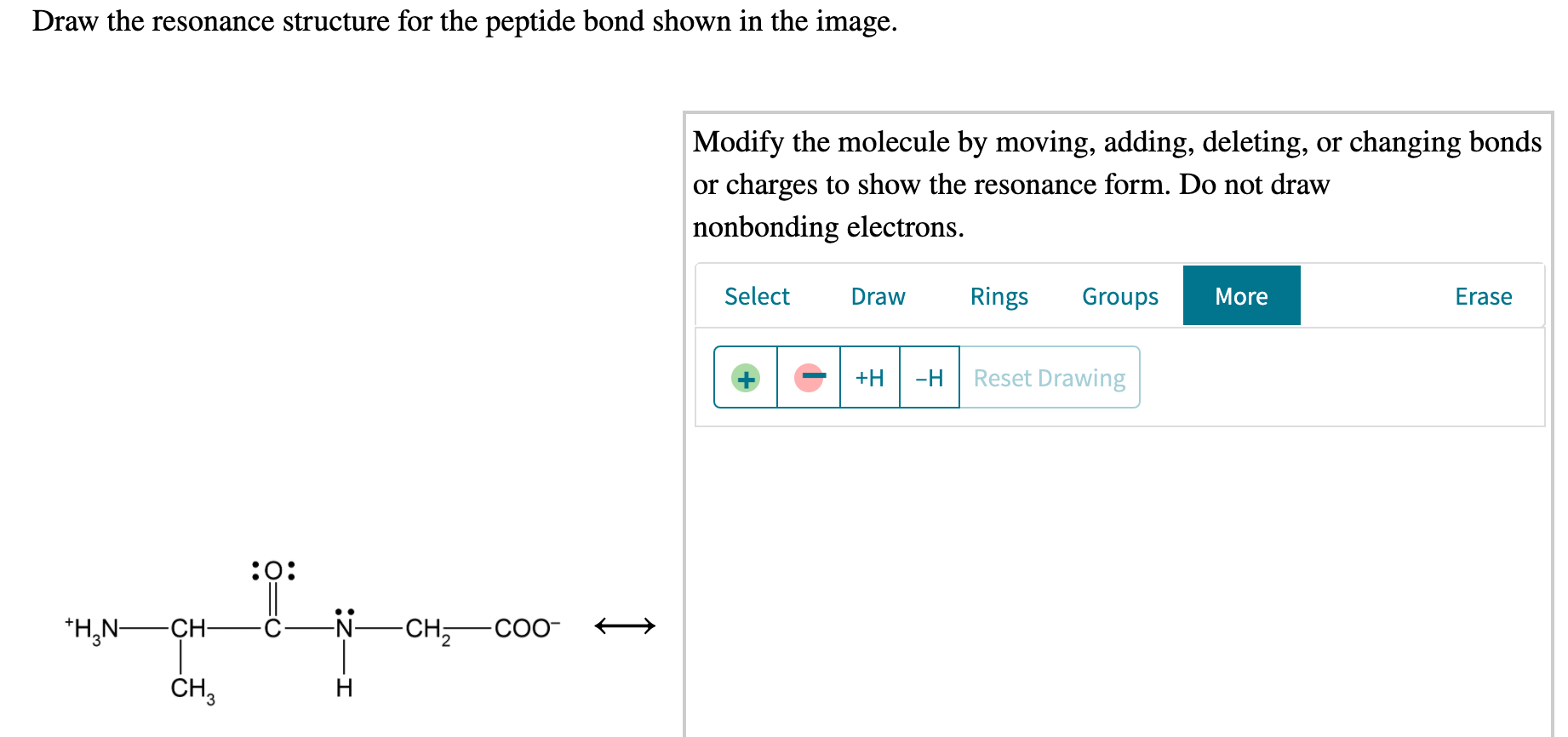 Solved Draw the resonance structure for the peptide bond | Chegg.com