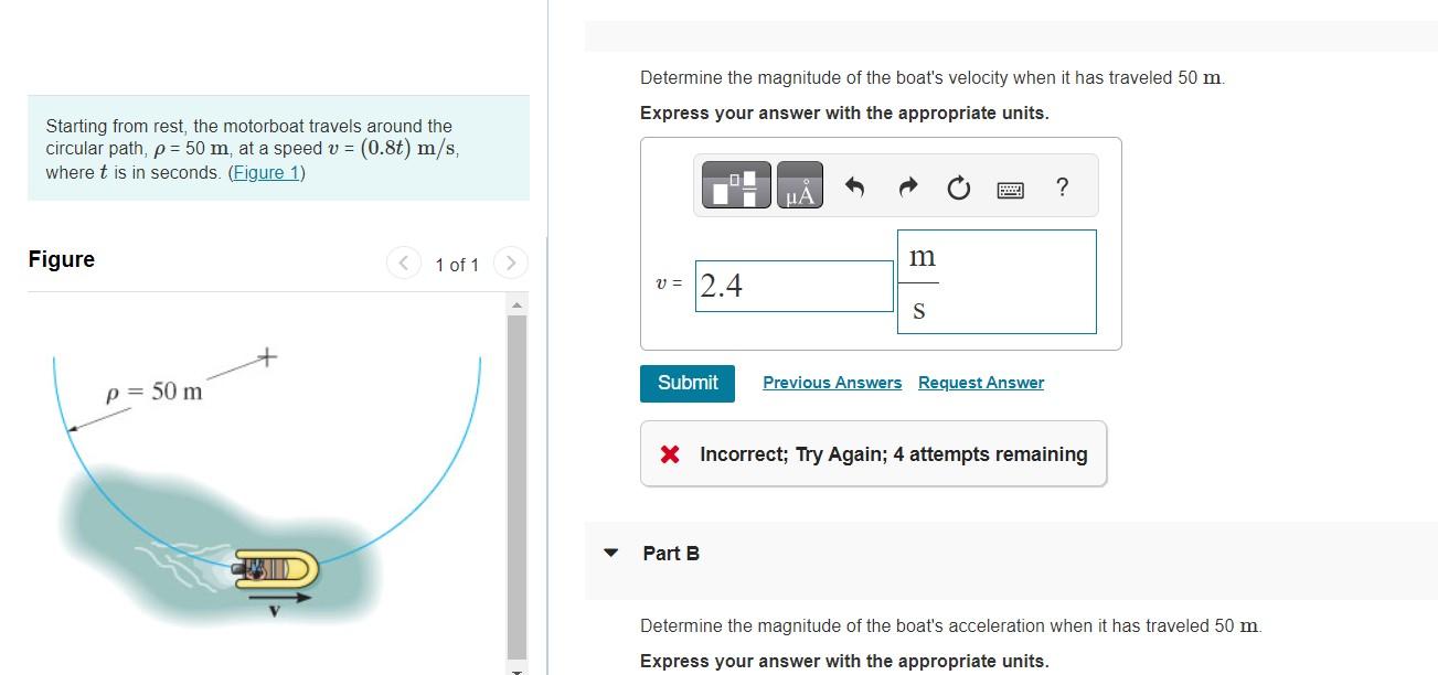 Solved Determine The Magnitude Of The Boats Velocity When