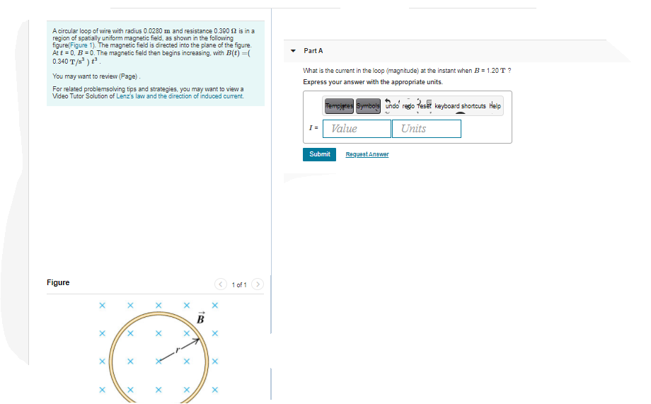 Solved Part A A circular loop of wire with radius 0.0280 m | Chegg.com