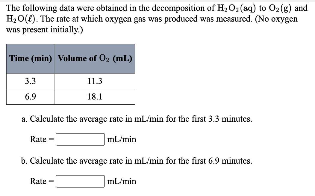 Solved The following data were obtained in the decomposition | Chegg.com