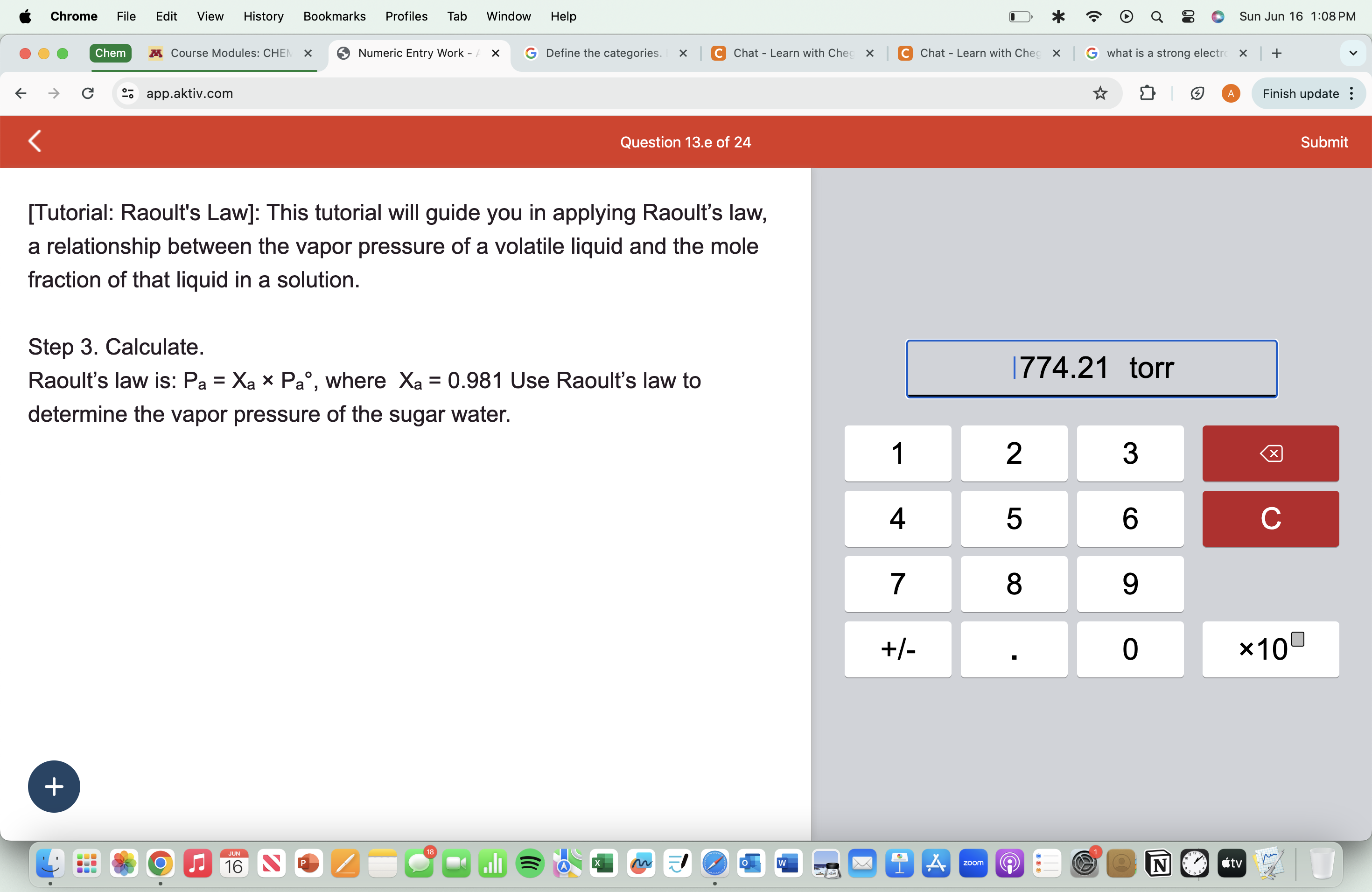 Solved [Tutorial: Raoult's Law]: This tutorial will guide | Chegg.com