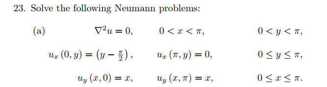 Solved Solve the following Neumann problem: The solution | Chegg.com