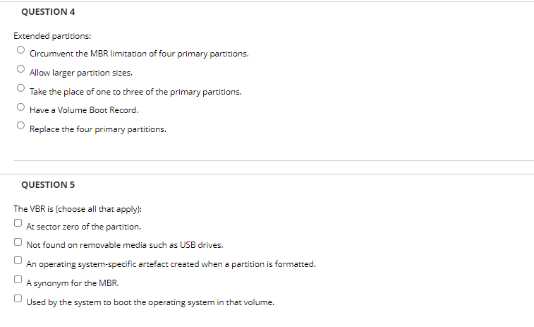 Solved QUESTION 4 Extended partitions: Circumvent the MBR | Chegg.com