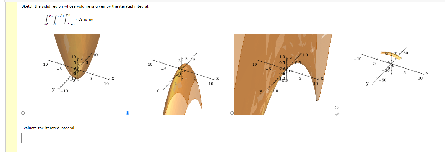 Solved Sketch the solid region whose volume is given by the | Chegg.com Solved Sketch the solid region whose volume is given by the | Chegg.com