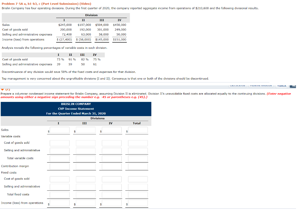 Solved Problem 7-5A a, b1-b3, c (Part Level Submission) | Chegg.com