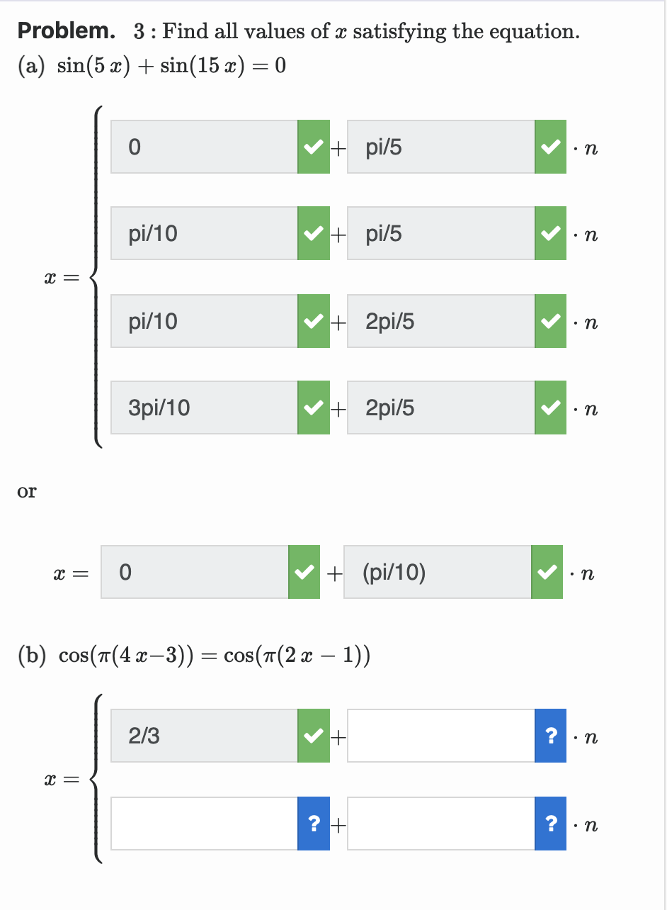 Solved Find all values of x satisfying the equation. B. | Chegg.com