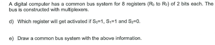 Solved A digital computer has a common bus system for 8 | Chegg.com
