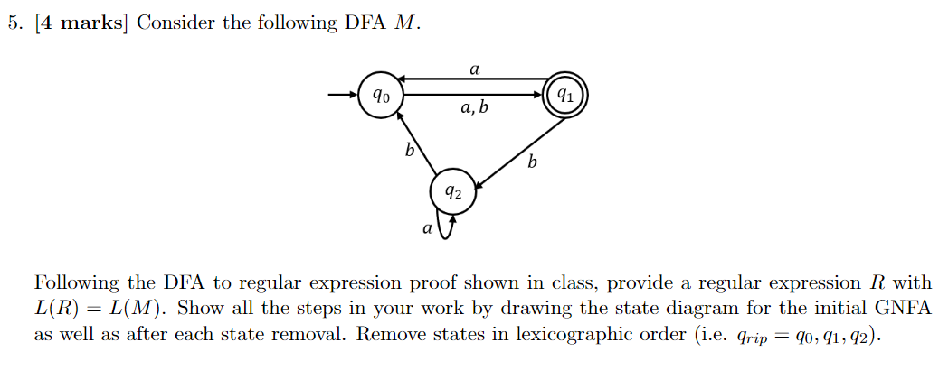 Solved DFA for the language L = (w starts with an a and | Chegg.com
