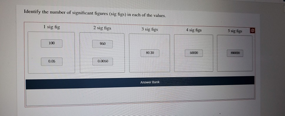 Solved Identify the number of significant figures (sig figs) | Chegg.com
